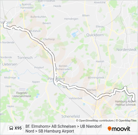 X95 Route: Fahrpläne, Haltestellen & Karten - Bf. Elmshorn (Zob ...