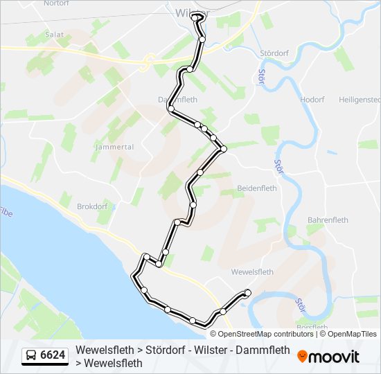 6624 Route: Schedules, Stops & Maps - Wewelsfleth, Deichreihe (Updated)