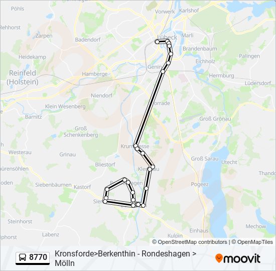 8770 Route: Schedules, Stops & Maps - Lübeck Zob/Hauptbahnhof (Updated)
