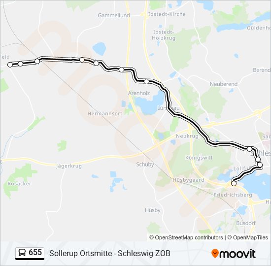 655 Route: Schedules, Stops & Maps - Schleswig Oberlandesgericht (Updated)