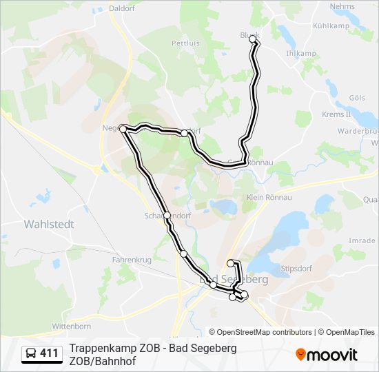 411 Route: Schedules, Stops & Maps - Bad Segeberg Heinrich-Rantzau ...