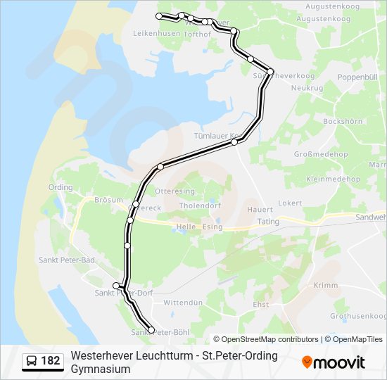182 Route: Schedules, Stops & Maps - Westerhever Leuchtturm (Updated)