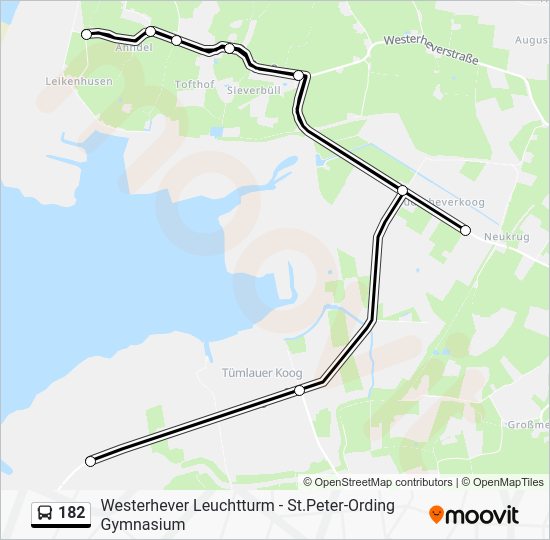 182 Route: Schedules, Stops & Maps - Süderheverkoog Deicheck (Updated)