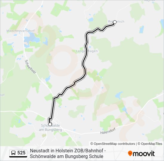 525 Route: Schedules, Stops & Maps - Schönwald am Bungsberg Rethwisch (Updated)