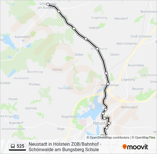 525 Route: Schedules, Stops & Maps - Neustadt In Holstein Gymnasium (Updated)