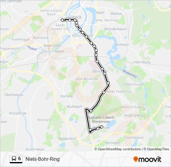 6 Route: Fahrpläne, Haltestellen & Karten - Niels-Bohr-Ring (Aktualisiert)