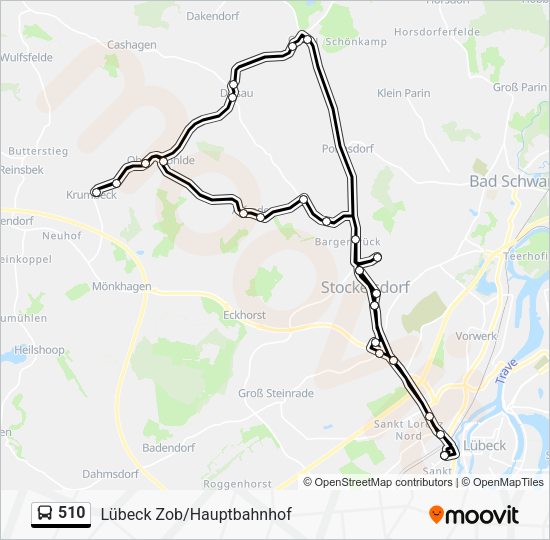 510 Route: Schedules, Stops & Maps - Lübeck Zob/Hauptbahnhof (Updated)
