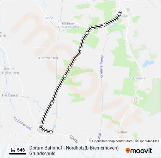 546 Route: Schedules, Stops & Maps - Midlum(B Bremerhaven) Ortsmitte/Gs ...