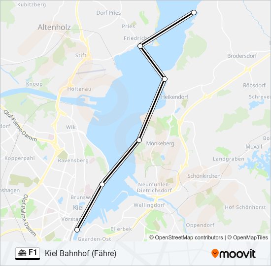 f1 Route: Schedules, Stops & Maps - Kiel Bahnhof (Fähre) (Updated)