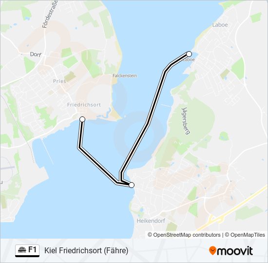 f1 Route: Schedules, Stops & Maps - Kiel Friedrichsort (Fähre) (Updated)
