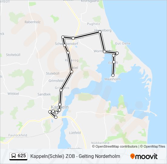 625 Route: Schedules, Stops & Maps - Kappeln(Schlei) Zob (Updated)