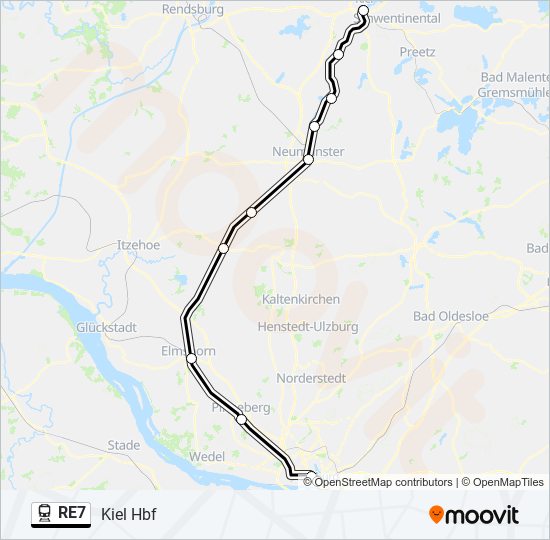 re7 Route: Schedules, Stops & Maps - Kiel Hbf (Updated)