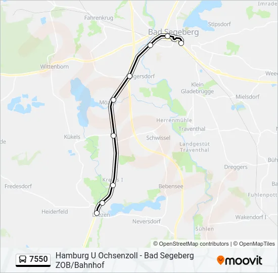 7550 Route: Schedules, Stops & Maps - Leezen(Holst) Marktplatz (Updated)