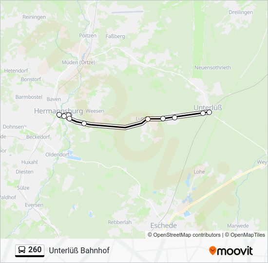 260 Route: Schedules, Stops & Maps - Unterlüß Bahnhof (Updated)