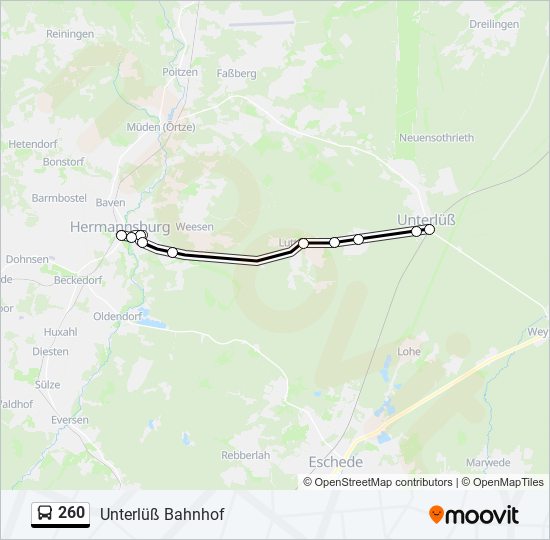 260 Route: Schedules, Stops & Maps - Unterlüß Bahnhof (Updated)