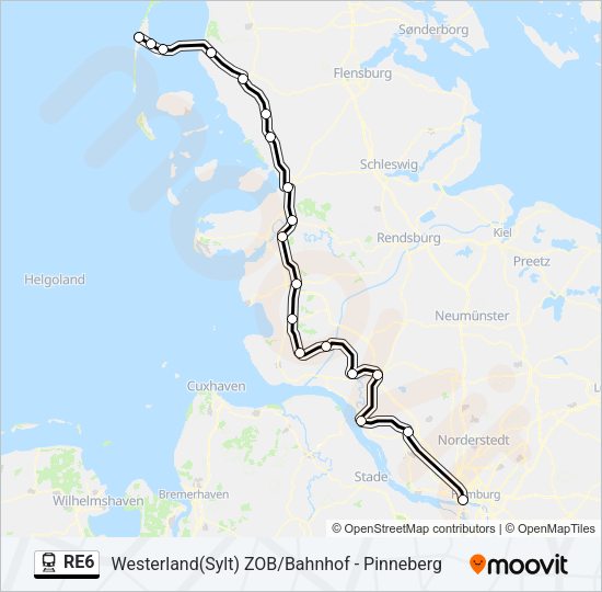 re6 Route: Schedules, Stops & Maps - Westerland(Sylt) Zob/Bahnhof (Updated)