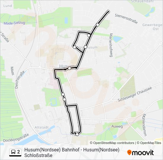 2 Route: Schedules, Stops & Maps - Husum(Nordsee) Zob (Updated)