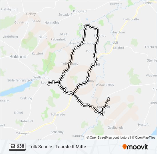 638 Route: Fahrpläne, Haltestellen & Karten - Taarstedt Mitte ...
