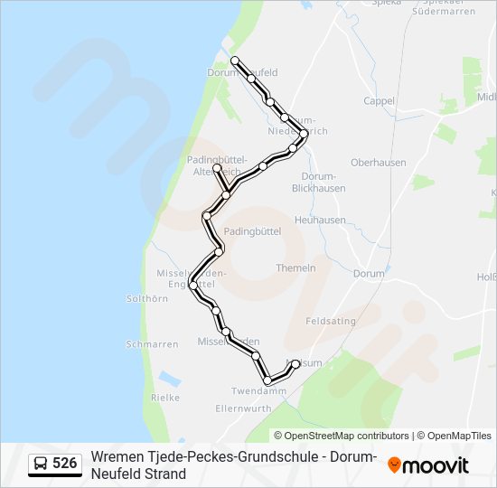 526 Route: Schedules, Stops & Maps - Mulsum(B Bremerhaven) Süd (Updated)