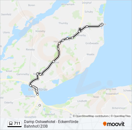 711 Route: Fahrpläne, Haltestellen & Karten - Damp Ostseehotel ...