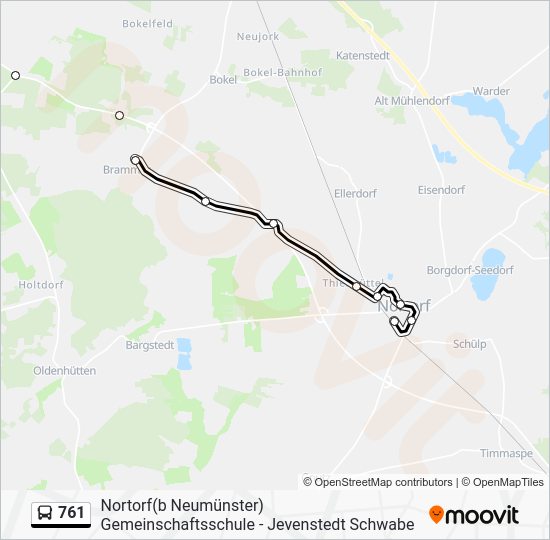 761 Route: Schedules, Stops & Maps - Nortorf(B Neumünster) Zob/Bahnhof ...