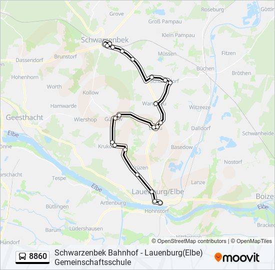 8860 Route: Schedules, Stops & Maps - Lauenburg(Elbe) Zob (Updated)