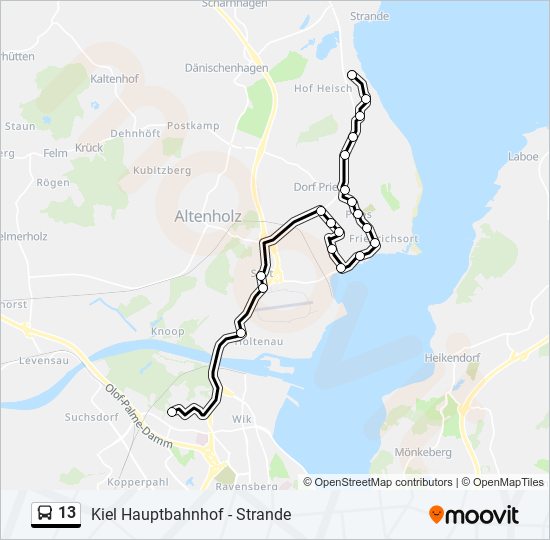 13 Route: Schedules, Stops & Maps - Kiel Ernst-Barlach-Gymnasium (Updated)