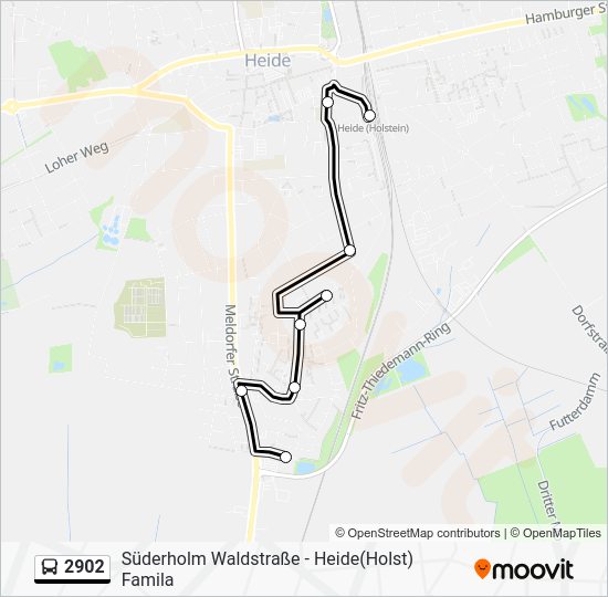 2902 Route: Schedules, Stops & Maps - Heide(Holst) Bahnhof (Updated)