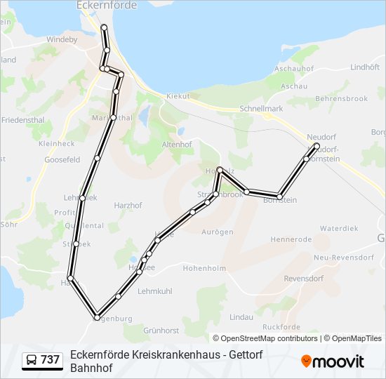 737 Route: Schedules, Stops & Maps - Eckernförde Bahnhof/Zob (Updated)