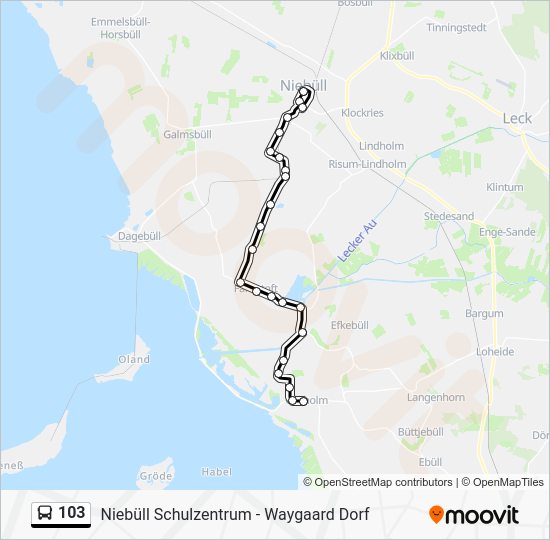 103 Route: Schedules, Stops & Maps - Niebüll Zob (Updated)