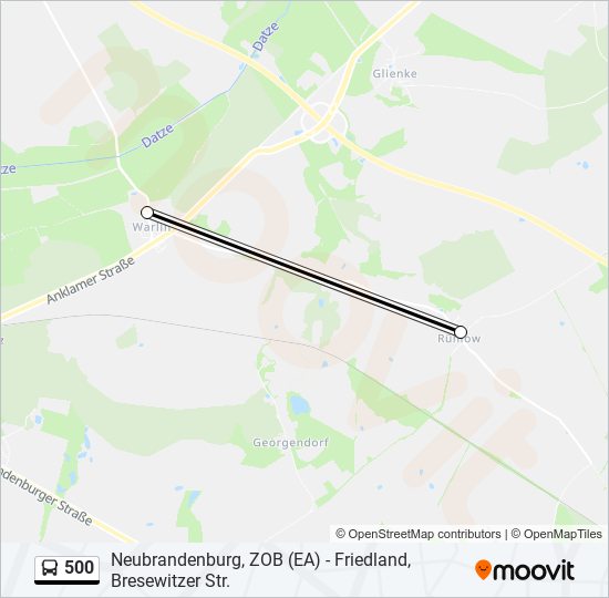 500 Route: Schedules, Stops & Maps - Rühlow (Updated)