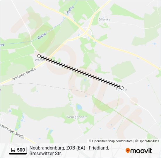 500 Route: Schedules, Stops & Maps - Rühlow (Updated)
