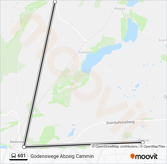 601 Route: Schedules, Stops & Maps - Godenswege Abzeig Cammin (Updated)