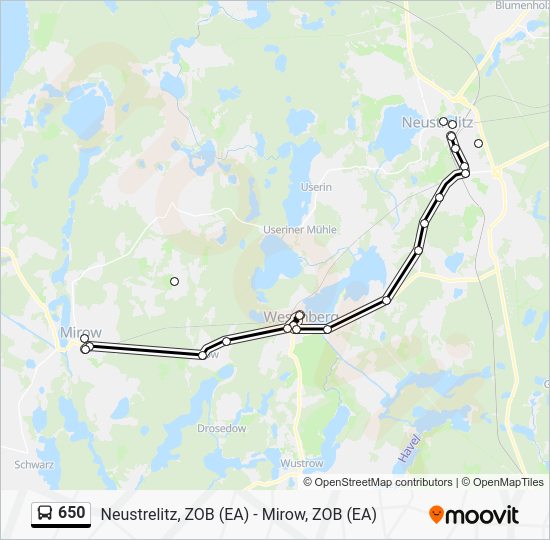650 Route: Schedules, Stops & Maps - Mirow, Zob (Ea) (Updated)