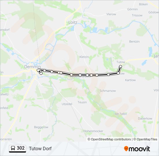 302 Route: Schedules, Stops & Maps - Tutow Dorf (Updated)