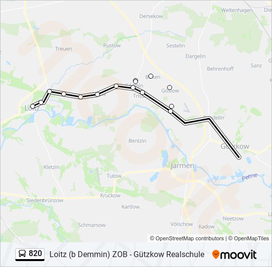 820 Route: Schedules, Stops & Maps - Loitz (B Demmin) Zob (Updated)