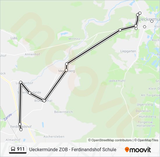 911 Route: Schedules, Stops & Maps - Ferdinandshof Schule (Updated)