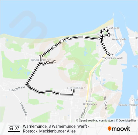 37 Route: Schedules, Stops & Maps - Rostock, Mecklenburger Allee (Updated)