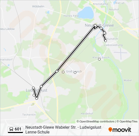 601 Route: Schedules, Stops & Maps - Neustadt-Glewe Laascher Str. (Updated)