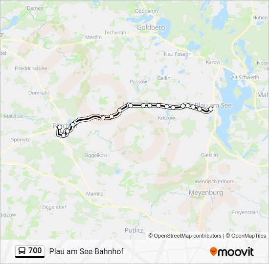 700 Route: Schedules, Stops & Maps - Plau am See Bahnhof (Updated)