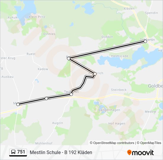 751 Route: Schedules, Stops & Maps - Mestlin Schule (Updated)