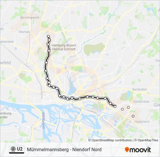 U2 Route: Schedules, Stops & Maps - Billstedt (Updated)