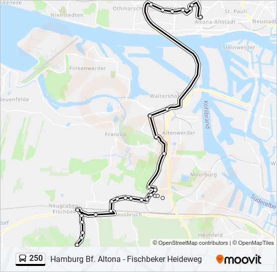 250 Route: Schedules, Stops & Maps - Hamburg Bf. Altona (Updated)