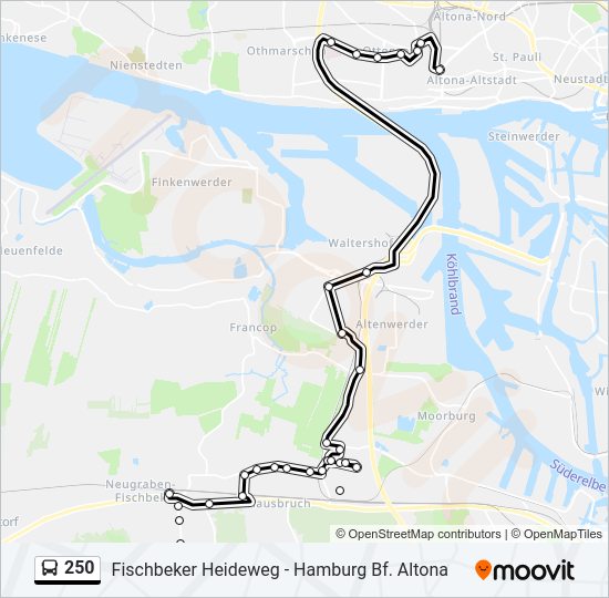 250 Route: Schedules, Stops & Maps - Hamburg Bf. Altona (Updated)