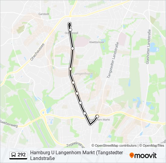 292 Route: Schedules, Stops & Maps - Hamburg U Langenhorn Markt ...
