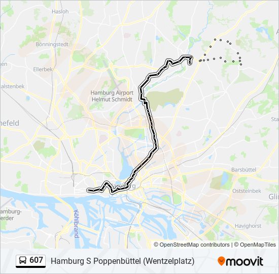 607 Route: Schedules, Stops & Maps - Hamburg S Poppenbüttel ...