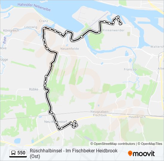550 Route: Schedules, Stops & Maps - Im Fischbeker Heidbrook (Ost ...