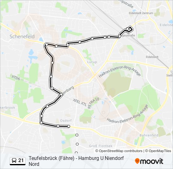 21 Route: Schedules, Stops & Maps - Hamburg S Elbgaustraße (Updated)