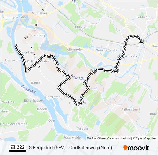 222 Route: Schedules, Stops & Maps - S Bergedorf (Sev) (Updated)