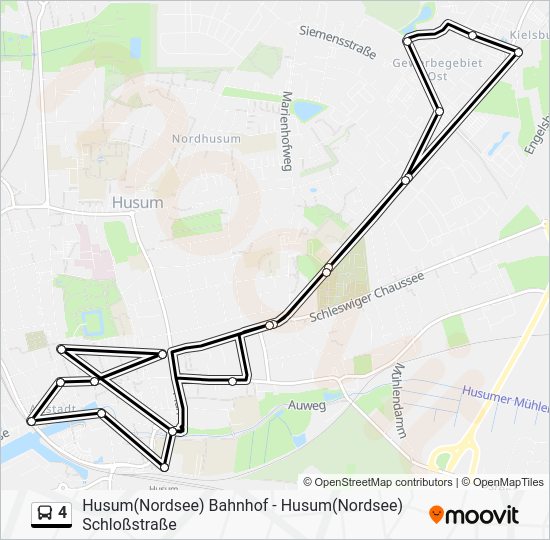 4 Route: Schedules, Stops & Maps - Husum(Nordsee) Schloßstraße (Updated)